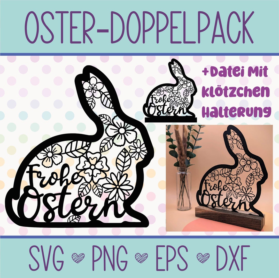 Ostern Osterhase SVG Plotterdatei Plotten Klötzchen Deko basteln ...
