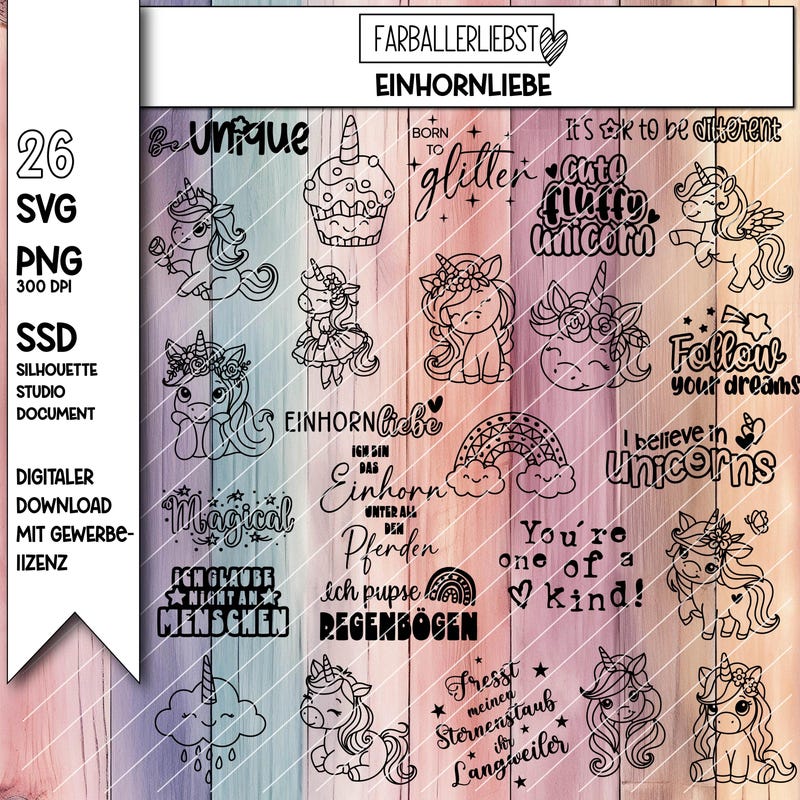 Plotterdatei einhorn - Etsy.de