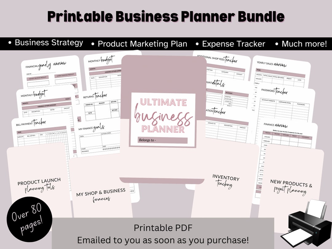 Printable Business Planner Bundle, Business Planner, Budget Tracker ...