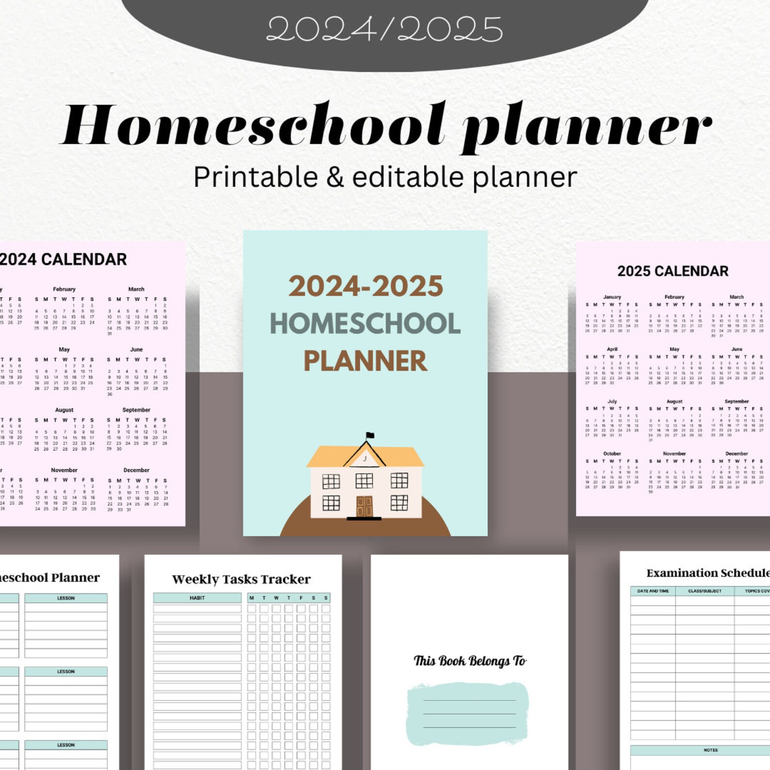 Printable Homeschool Planner Bundle - Modern and Minimalist Homeschool ...
