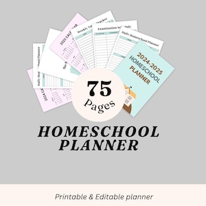 Printable Homeschool Planner Bundle - Modern and Minimalist Homeschool ...