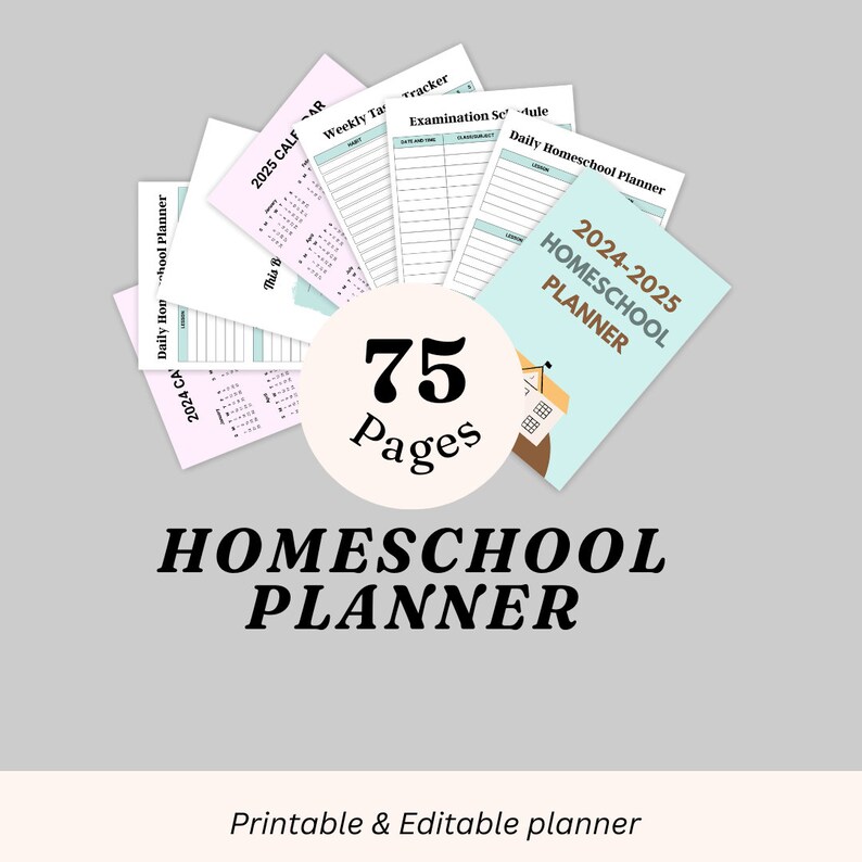 Printable Homeschool Planner Bundle - Modern and Minimalist Homeschool ...