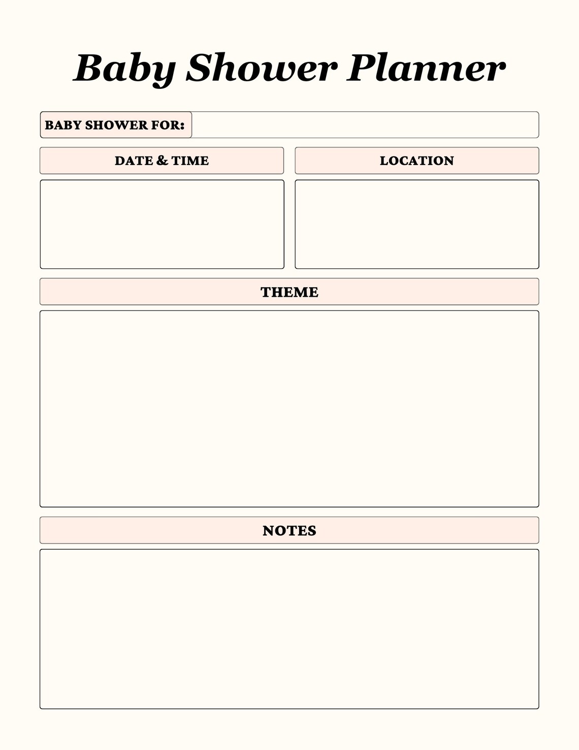 Printable PDF Baby Shower Planner, Baby Shower Planner, Planning a Baby ...