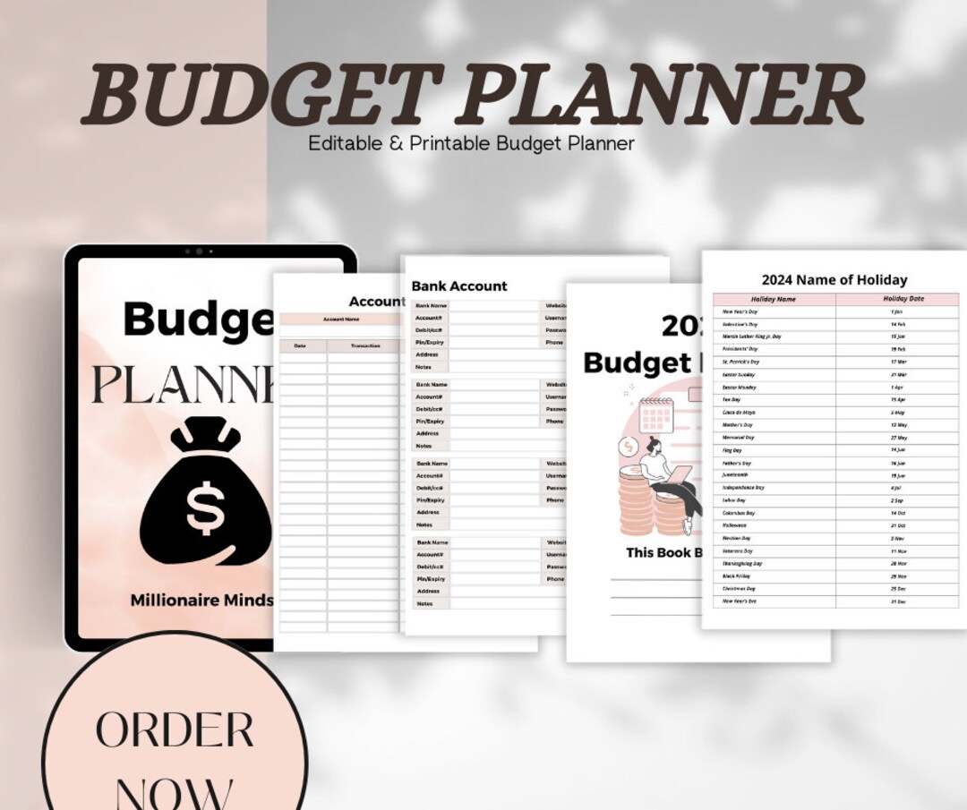 Undated Budgeting Planner, Physical Financial Planner, Income Tracker ...