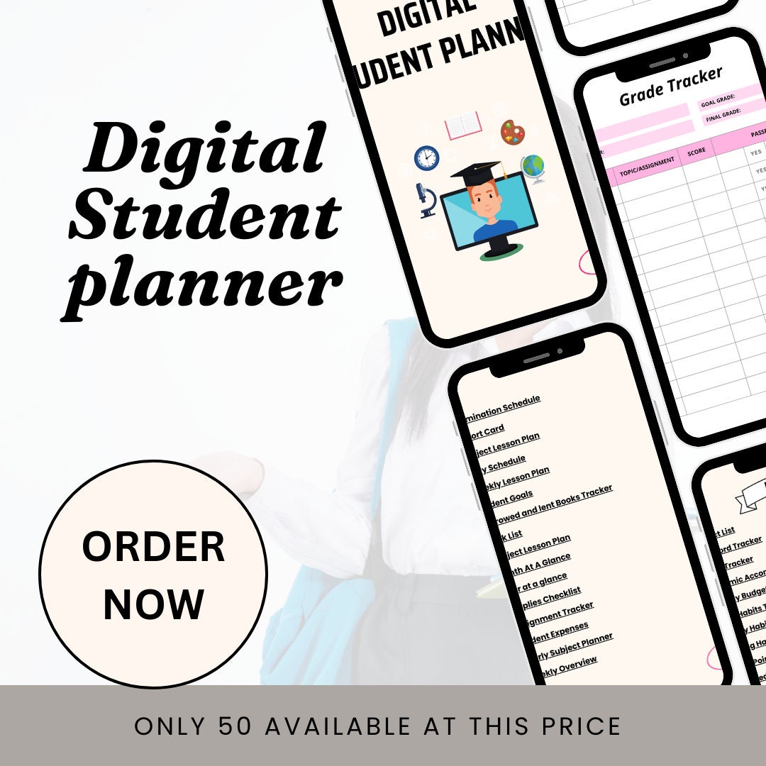 Student Digital Planner, Academic Planner, College Planner, Study ...