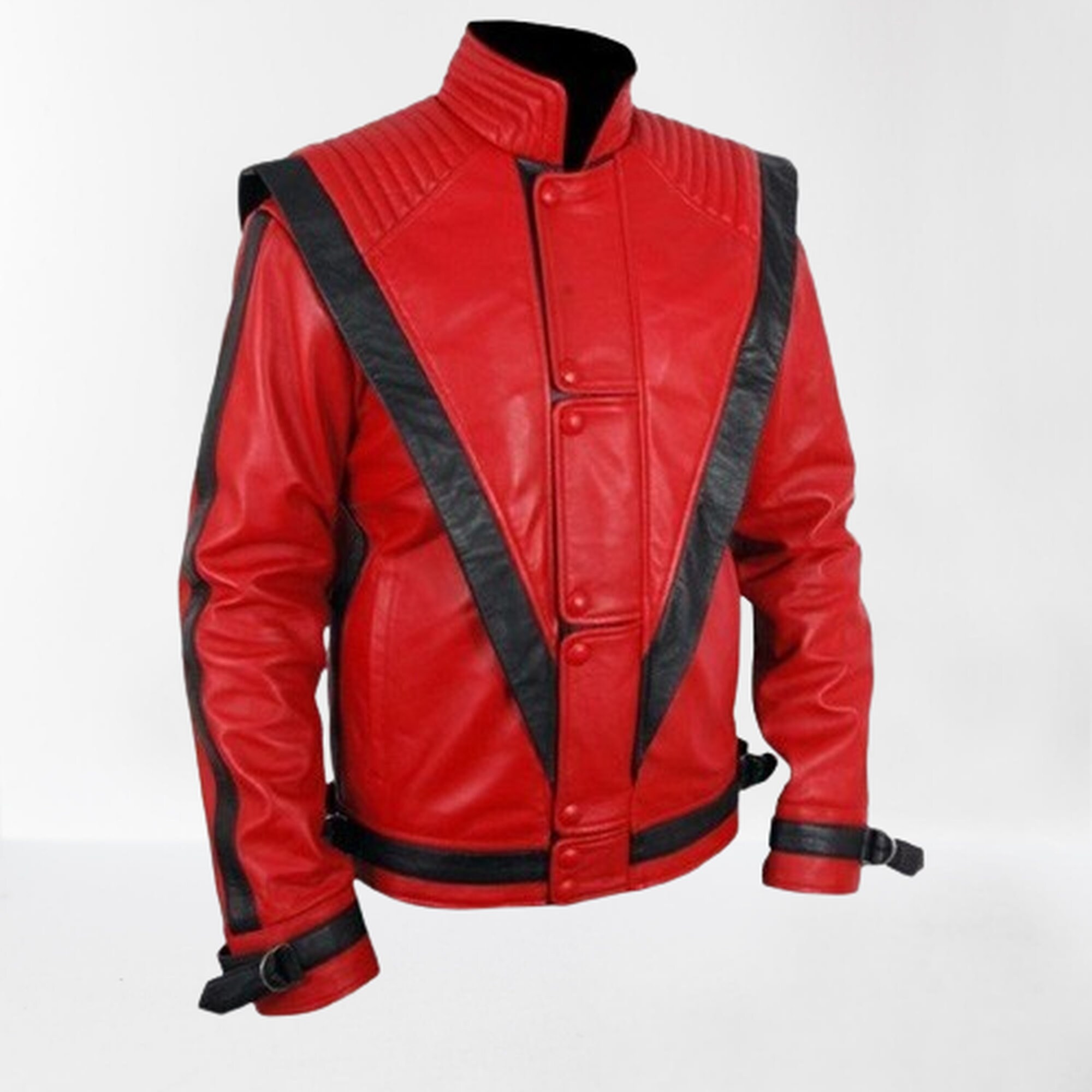 Michael Jackson Real Leather Jacket Celebrity Replica Michael Jackson Red Beat It Jacket - Etsy