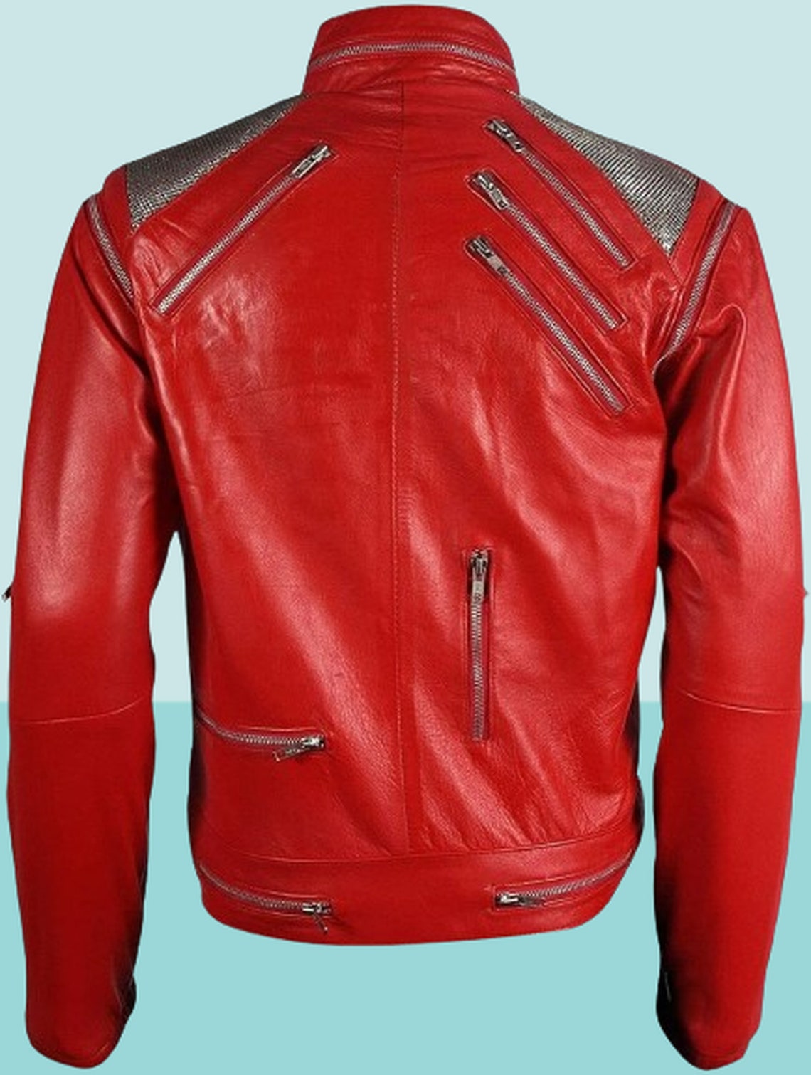 Leather Jacket Replica of Michael Jackson's Iconic Red "beat It" Jacket in Genuine Lambskin ...
