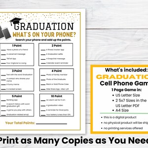 Grad What's on Your Phone Game, Graduation Party Game, Grad Party Ideas ...
