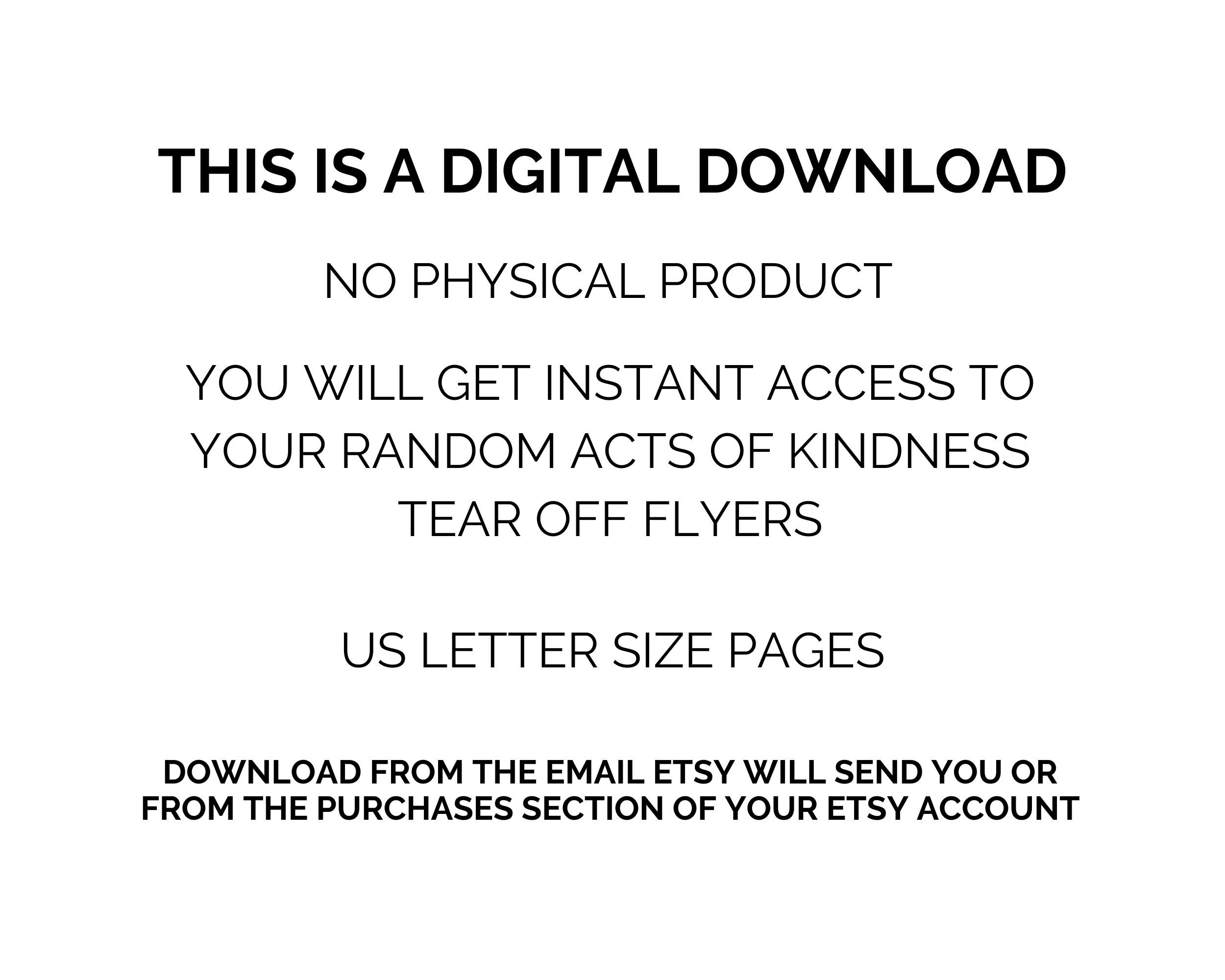 Random Acts of Kindness Activity, Tear off Flyer, Printable Kindness ...