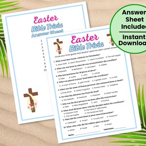 Easter Bible Trivia Game, Bible Game, Easter Trivia Questions ...