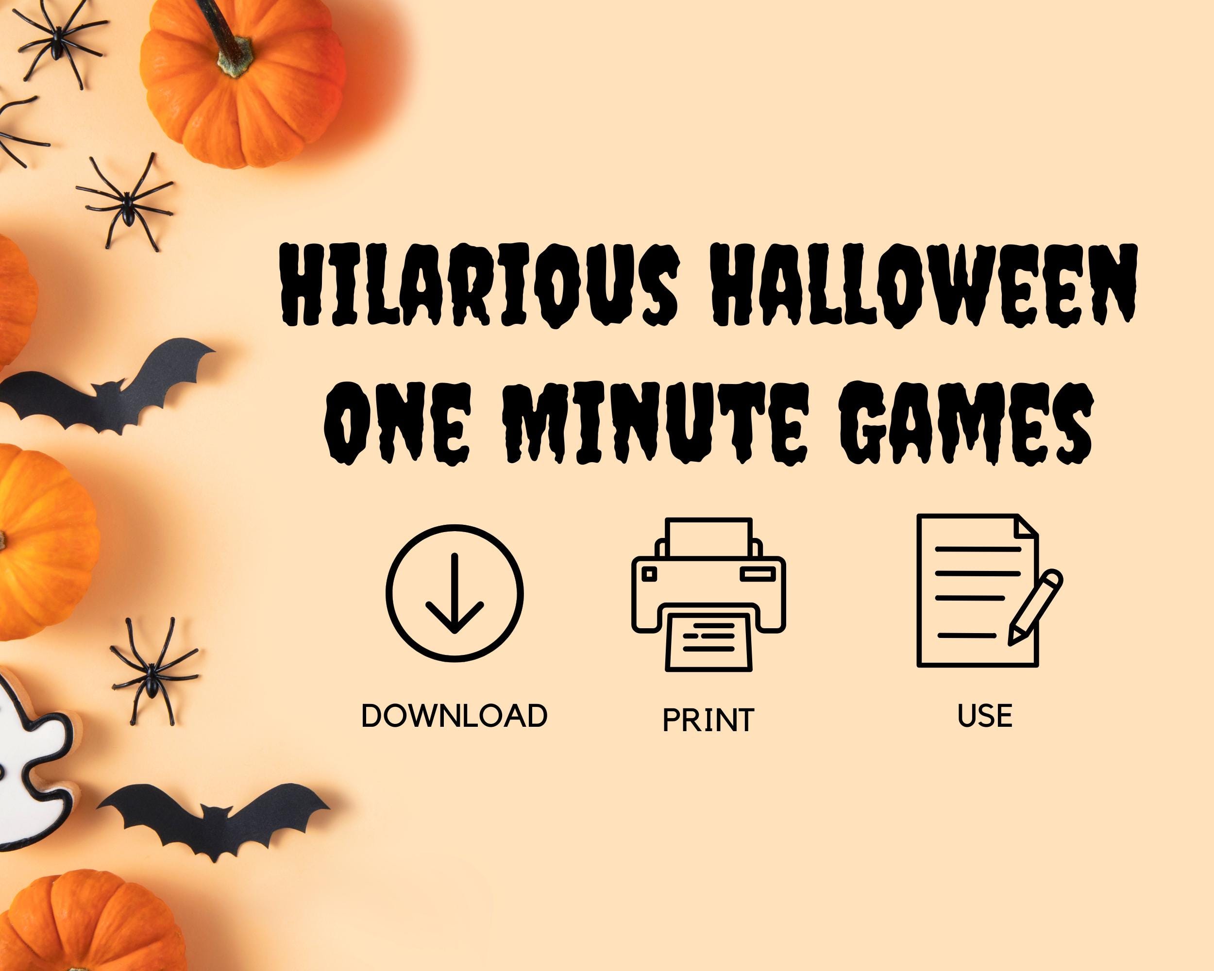 Halloween Minute to Win It Games, Quick One Minute Games, Halloween ...