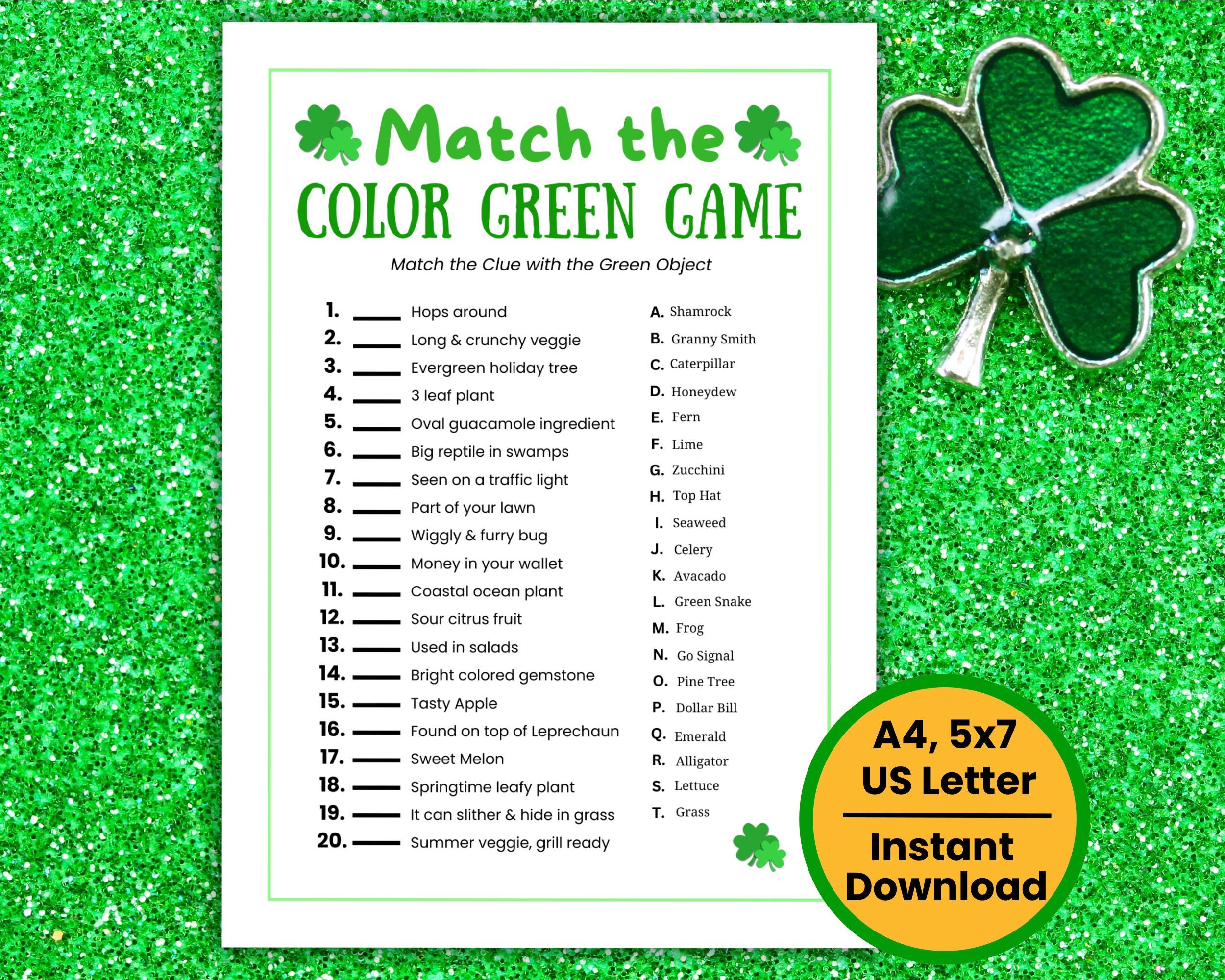 St. Patrick's Day Games, Green Trivia, St. Patrick's Day Activity, St ...