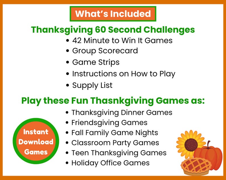 Thanksgiving Minute to Win It Games, Fun Thanksgiving Dinner Games ...