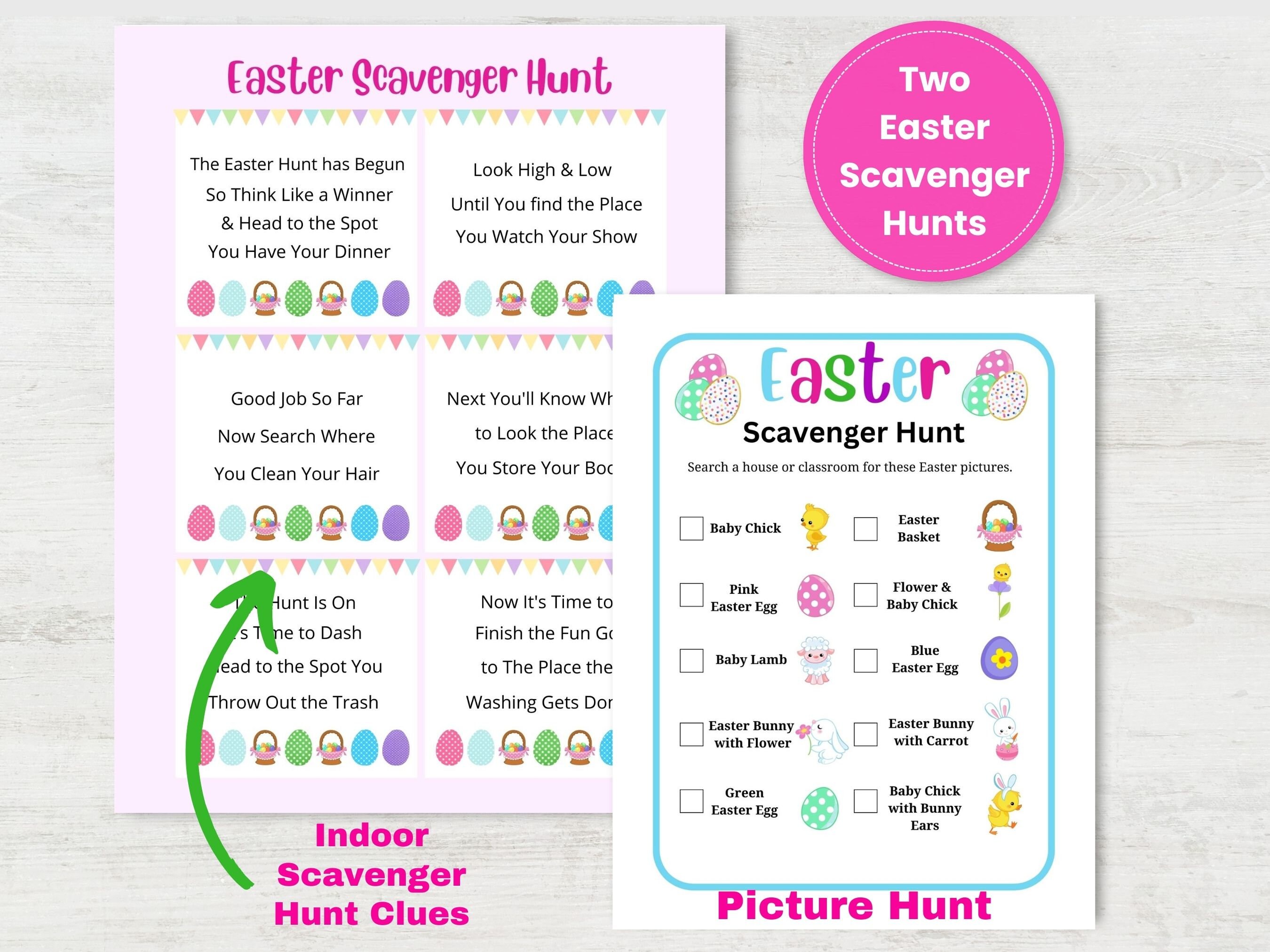 Easter Scavenger Hunt for Kids, Printable Easter Treasure Hunt, Home ...