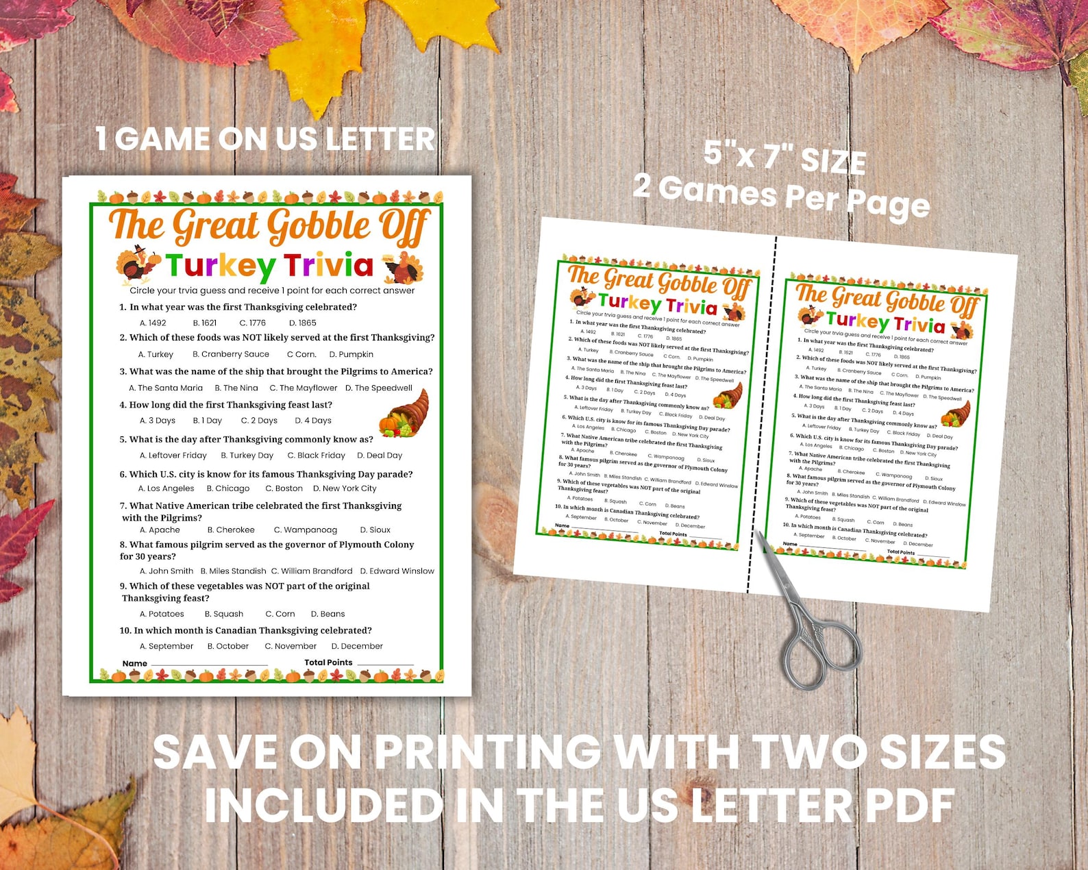 Thanksgiving Trivia Game, Fun Thanksgiving Quiz, Friendsgiving Trivia ...