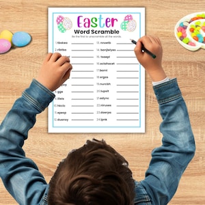 Easter Word Scramble Game, Printable Easter Games, Easter Word Games ...