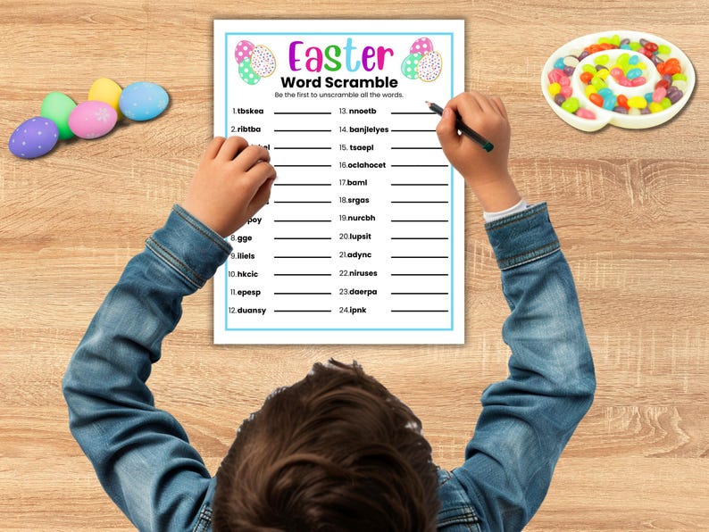 Easter Word Scramble Game, Printable Easter Games, Easter Word Games ...