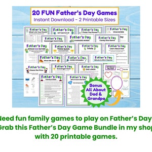 All About Dad Printable, Father's Day Gift, All About My Dad, Dad ...