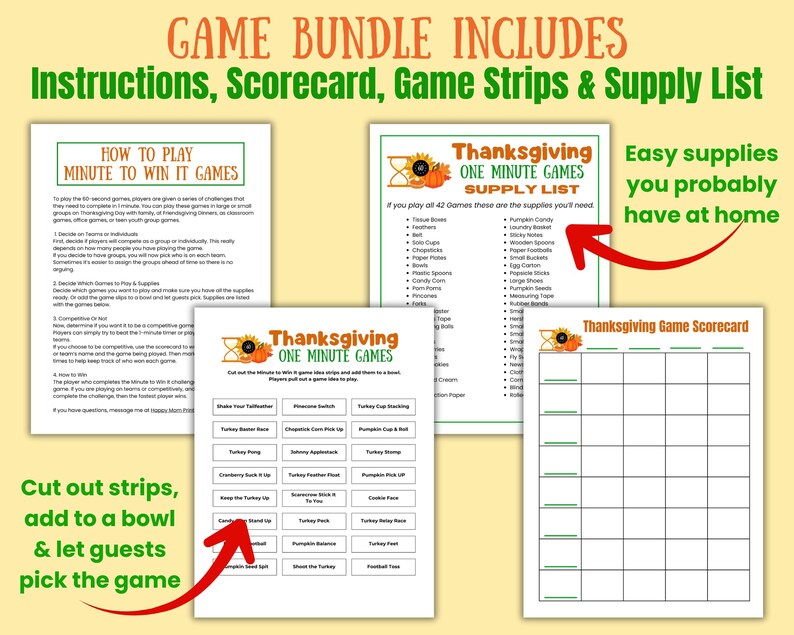 Thanksgiving Minute to Win It Games, Fun Thanksgiving Dinner Games ...