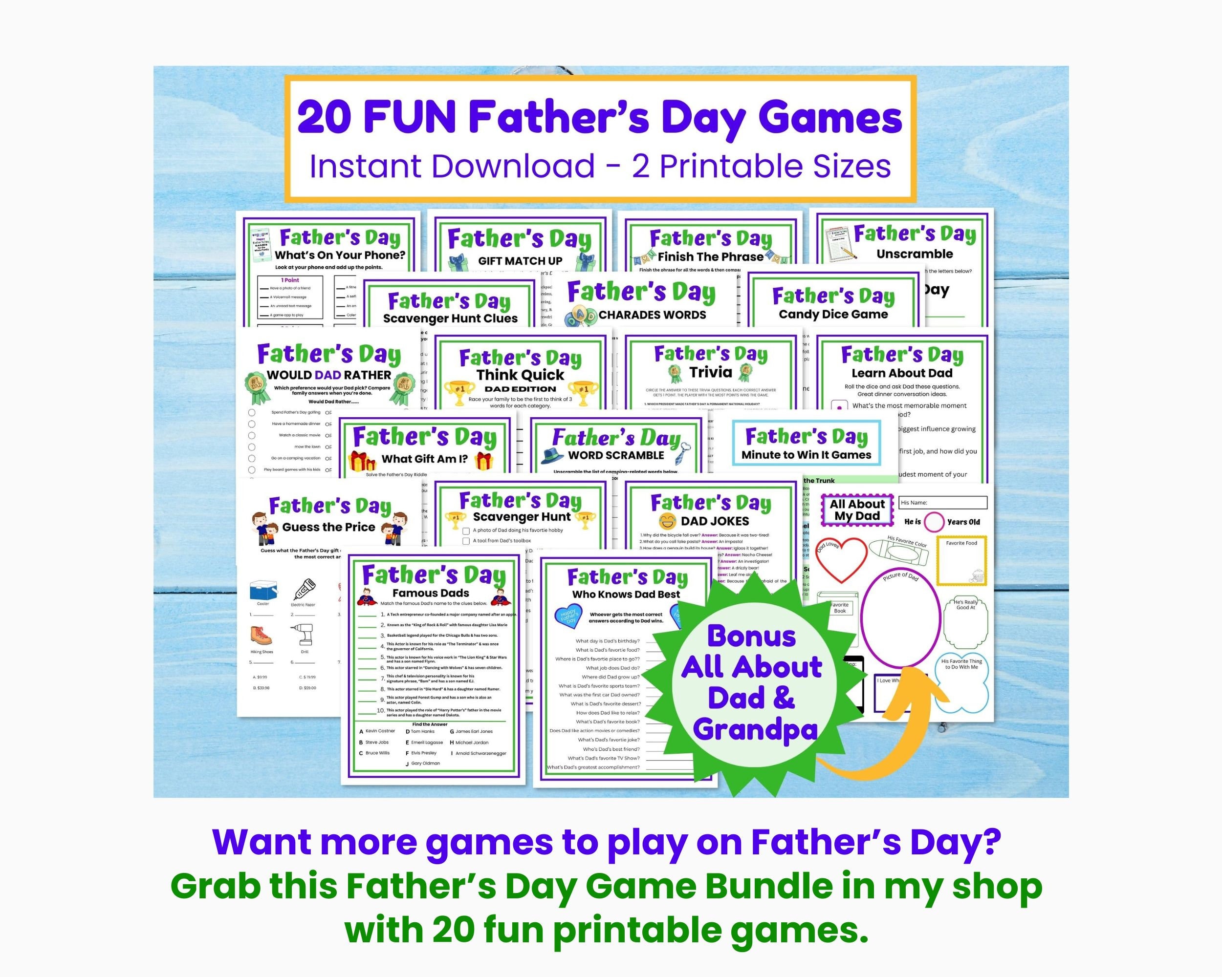 Famous Dads Father's Day Trivia Game, TV Dad Trivia Questions, Father's ...