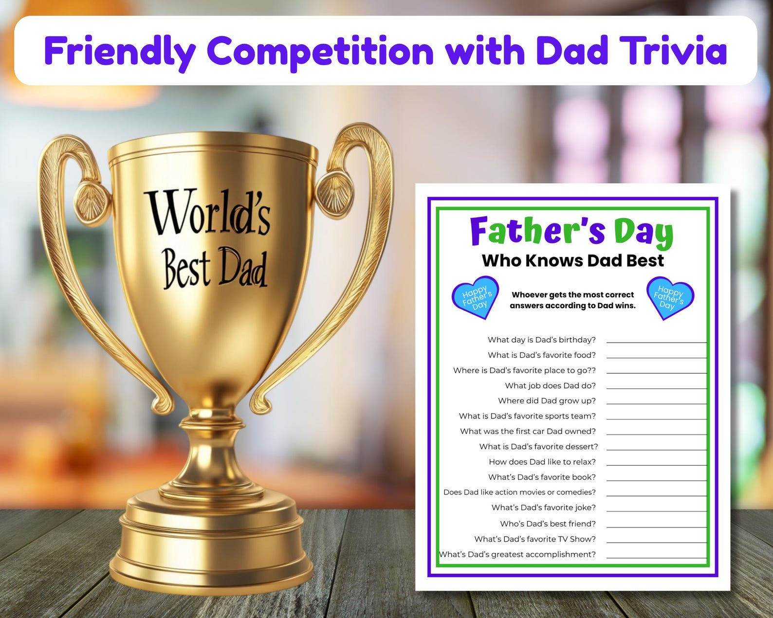 Father's Day Who Knows Dad Best Game, Father's Day Trivia, Father's Day ...