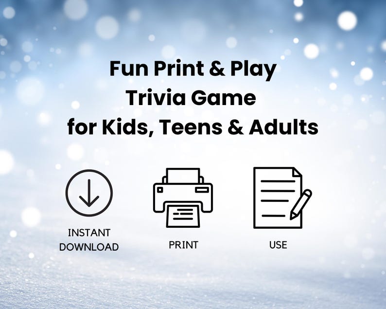 Winter Trivia Game, Printable Winter Party Game, Winter Class Party ...