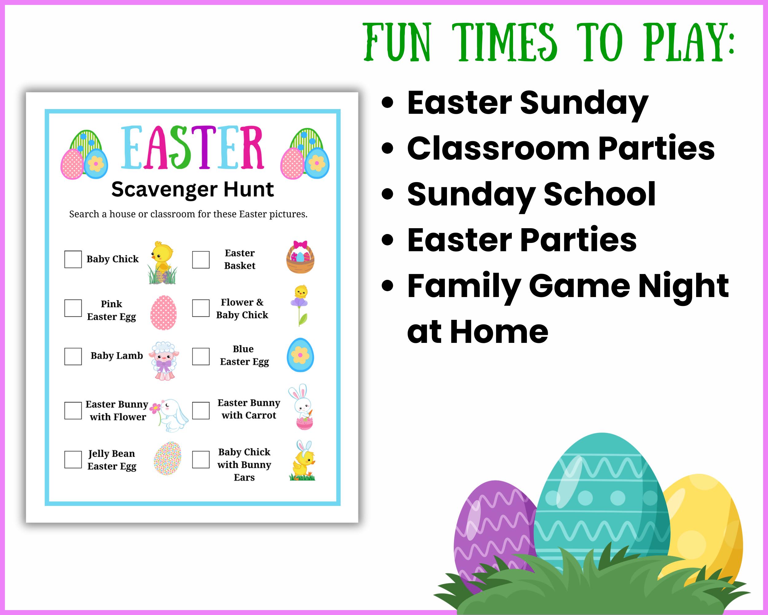 Easter Scavenger Hunt for Kids, Printable Easter Activities, Home ...
