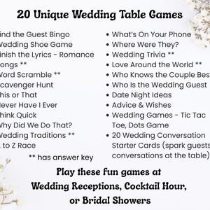 Editable Wedding Table Games Bundle, Wedding Reception Games, Cocktail ...