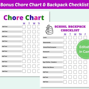 Editable Before and After School Routine Charts, Daily Checklists, Kids ...
