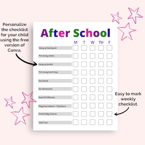 Editable Before and After School Routine Charts, Daily Checklists, Kids ...