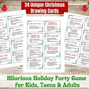 Christmas Picture Drawing Game, Holiday Drawing Challenge Cards, Fun ...