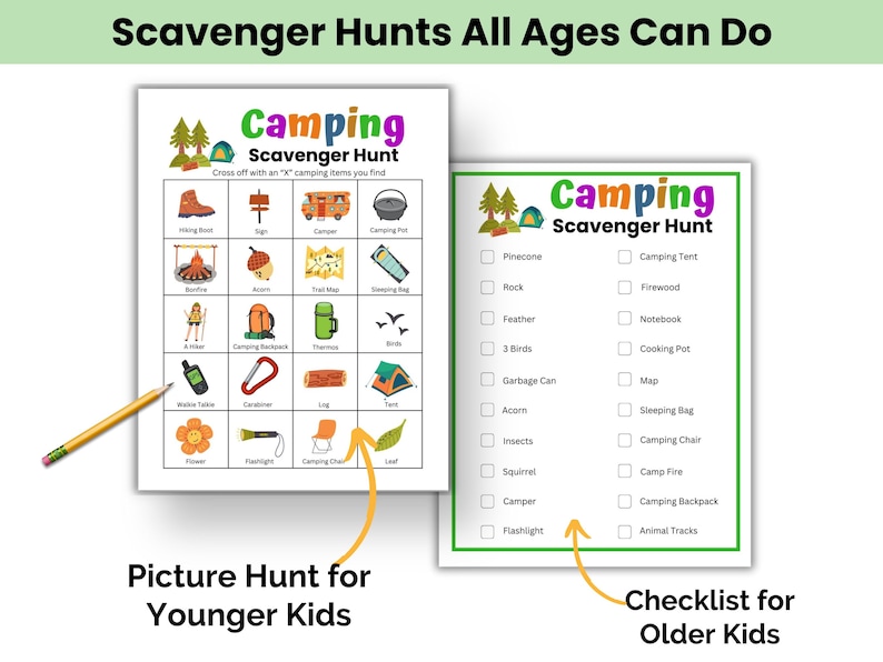 Camping Scavenger Hunt Printable, Outdoor Scavenger Hunt Activity for ...