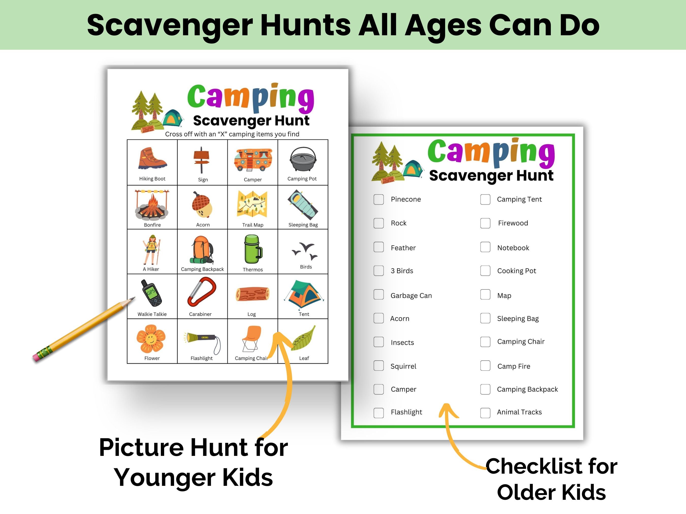 Camping Scavenger Hunt Printable, Outdoor Scavenger Hunt Activity for ...