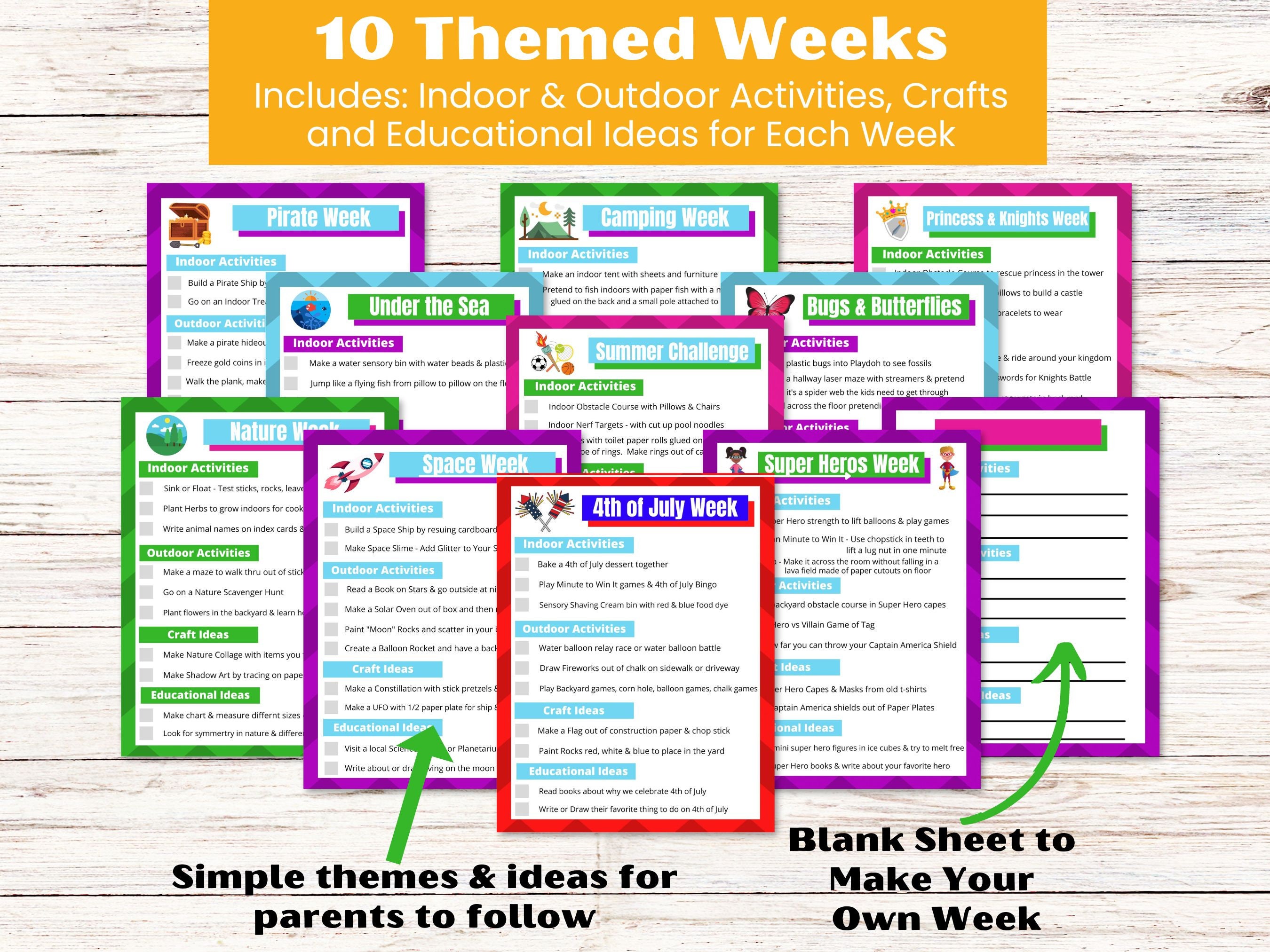 Summer Camp at Home, Summer Activities for Kids, Summer Printable ...