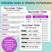 Editable Summer Schedule for Kids, Daily Kids Schedule Chart, Editable ...
