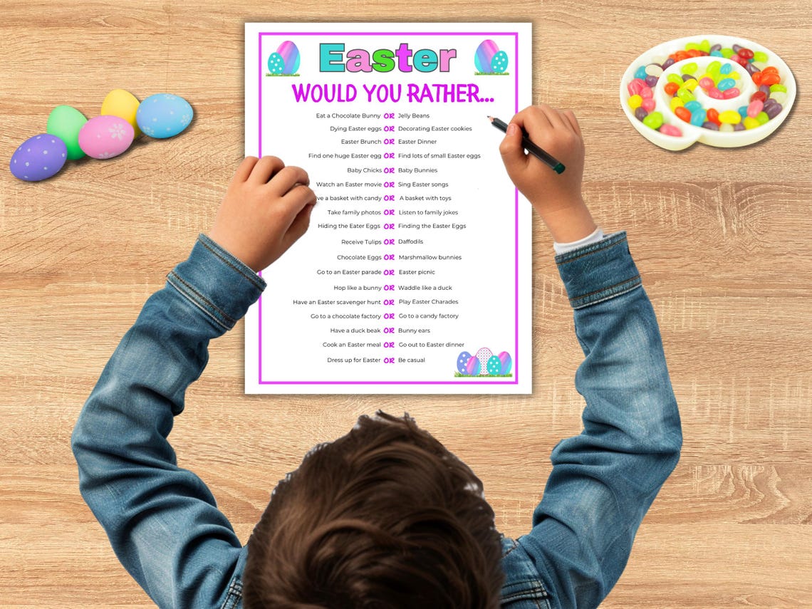Easter Would You Rather Game, Fun Easter Game for Kids, Teens, Adults ...