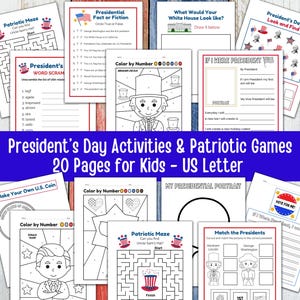 President's Day Activities, Kids Color by Number Activity, Patriotic ...