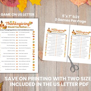 Thanksgiving Would You Rather Game, Printable Thanksgiving Game, This ...