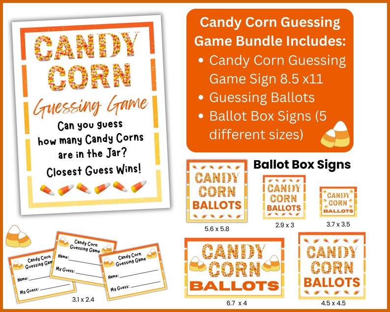 Candy Corn Guessing Game, Halloween Guess How Many, Halloween Jar Count ...