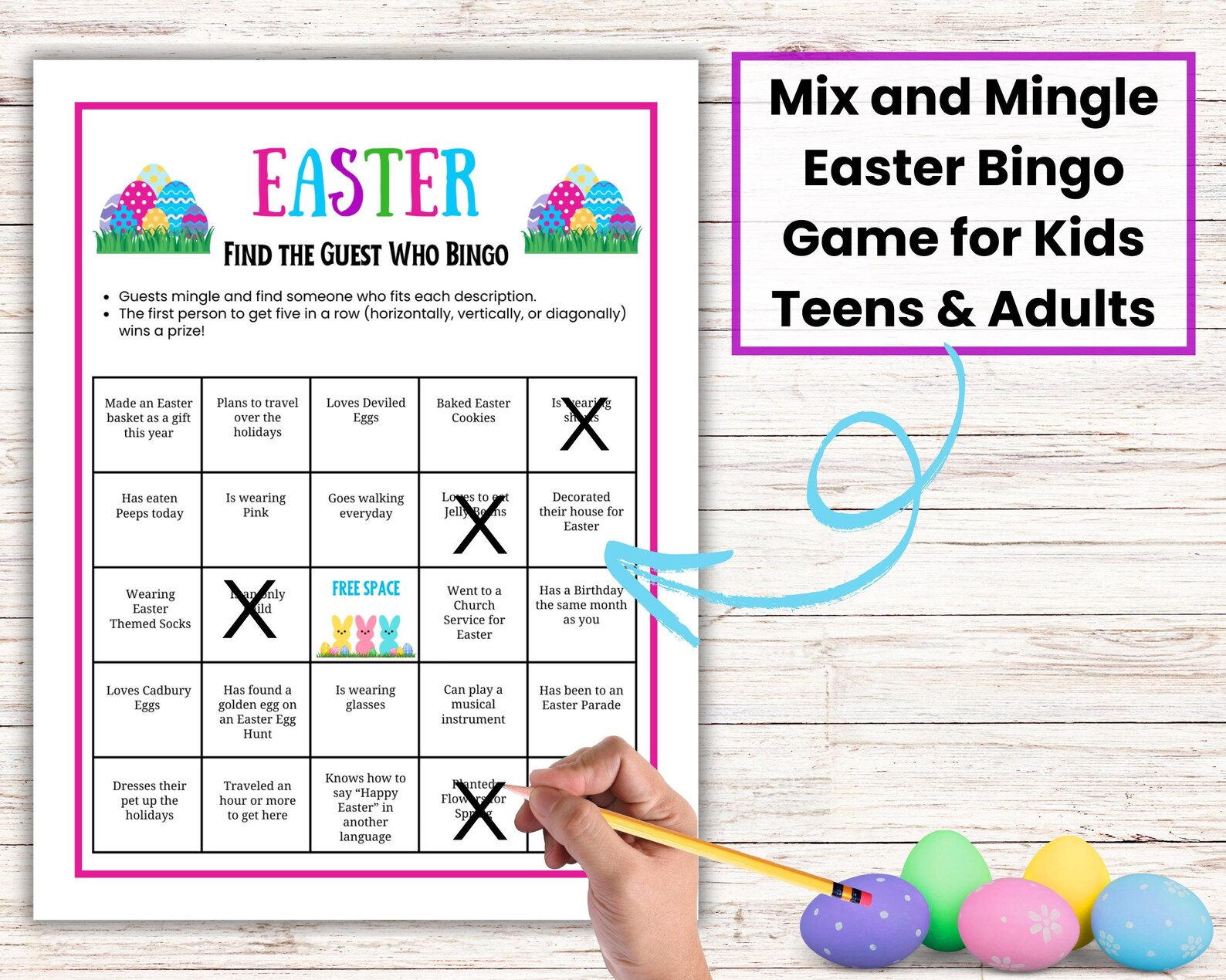 Easter Find the Guest Bingo Game, Easter Bingo, Easter Activities Kids ...