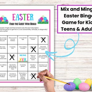 Easter Find the Guest Bingo Game, Easter Bingo, Easter Activities Kids ...