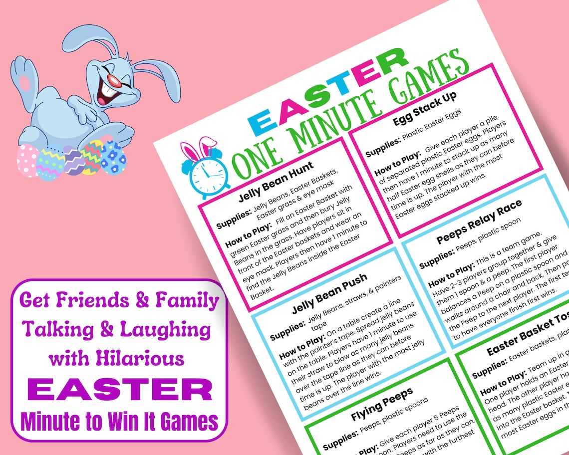 Easter Minute to Win It Games, Quick One Minute Games, Easter ...