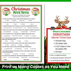 Christmas Movie Trivia Game Questions and Answers, Fun Christmas Party ...