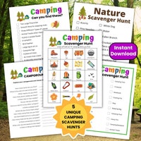 Camping Scavenger Hunt Printable for Kids Nature Scavenger Hunt Camping ...