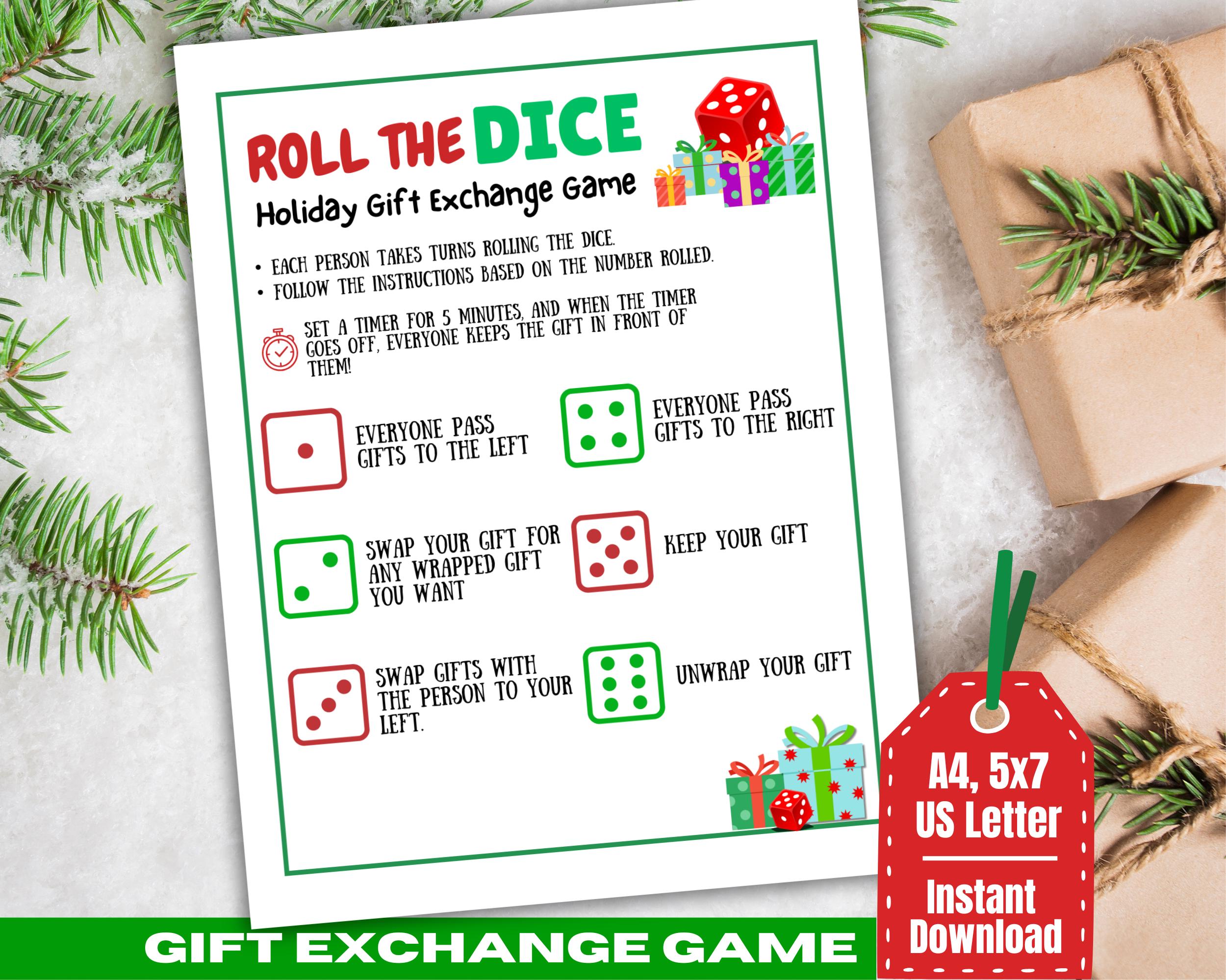 Christmas Dice Game, Gift Exchange Game, Pass the Present, Christmas ...