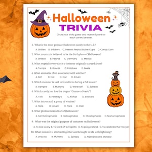 Halloween Trivia Game, Printable Halloween Trivia Questions Adults ...