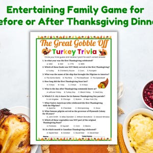 Thanksgiving Trivia Game, Fun Thanksgiving Quiz, Friendsgiving Trivia ...