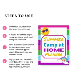 Summer Camp at Home, Summer Activities for Kids, Summer Printable ...