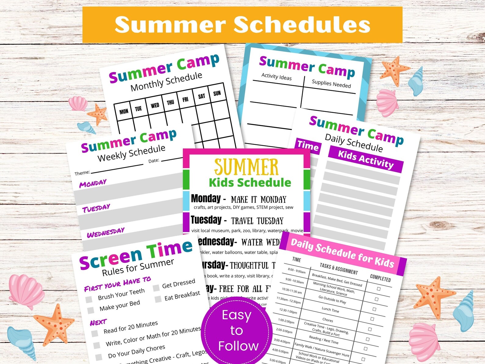 Summer Camp at Home, Summer Activities for Kids, Summer Printable ...