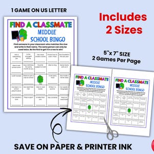 Back to School Bingo, Middle School Games, Classroom Icebreaker Bingo ...